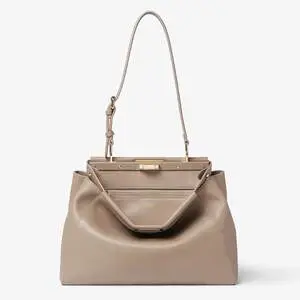 Fendi My Peekaboo Medium Dove Gray Leather Bag - [gray]